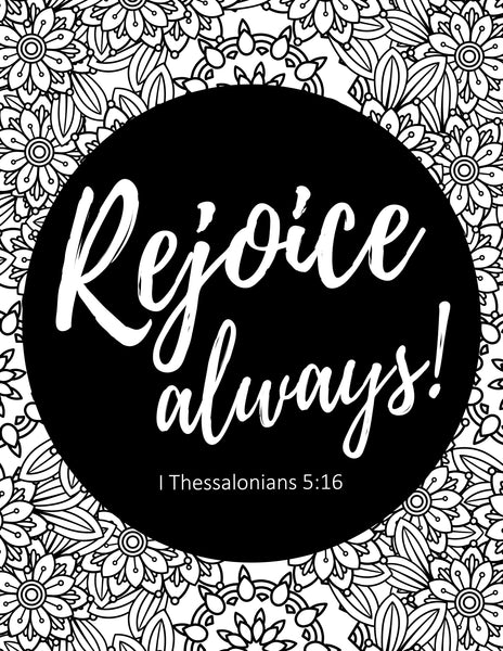 Rejoice Always Coloring Sheet – Arabah Joy Blog